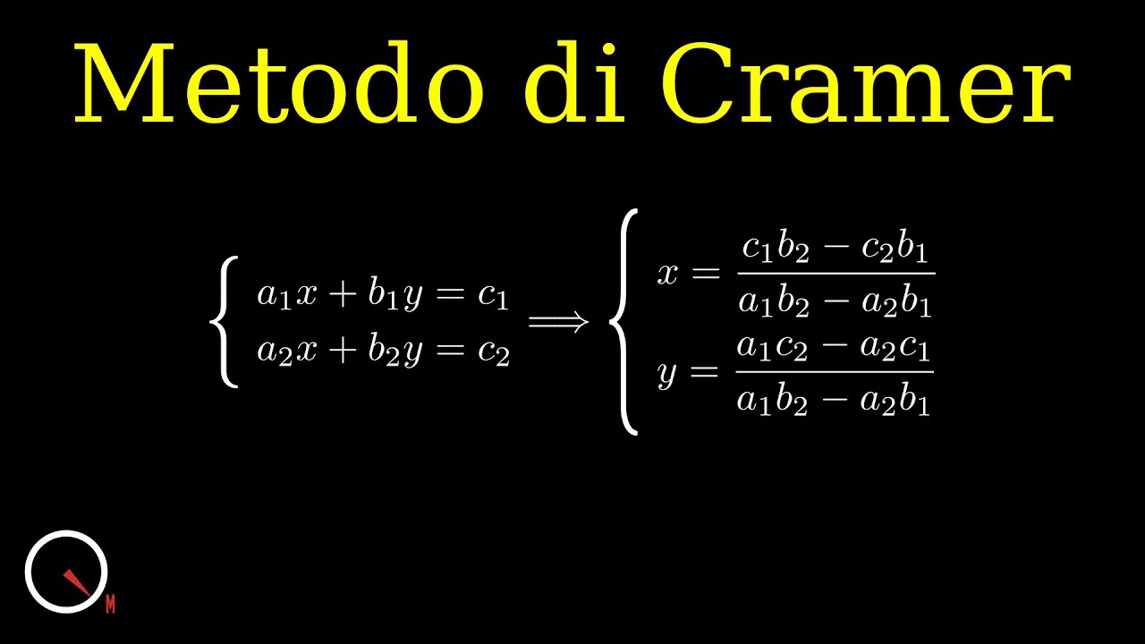 Il metodo di Cramer per sistemi di due equazioni in due incognite ...